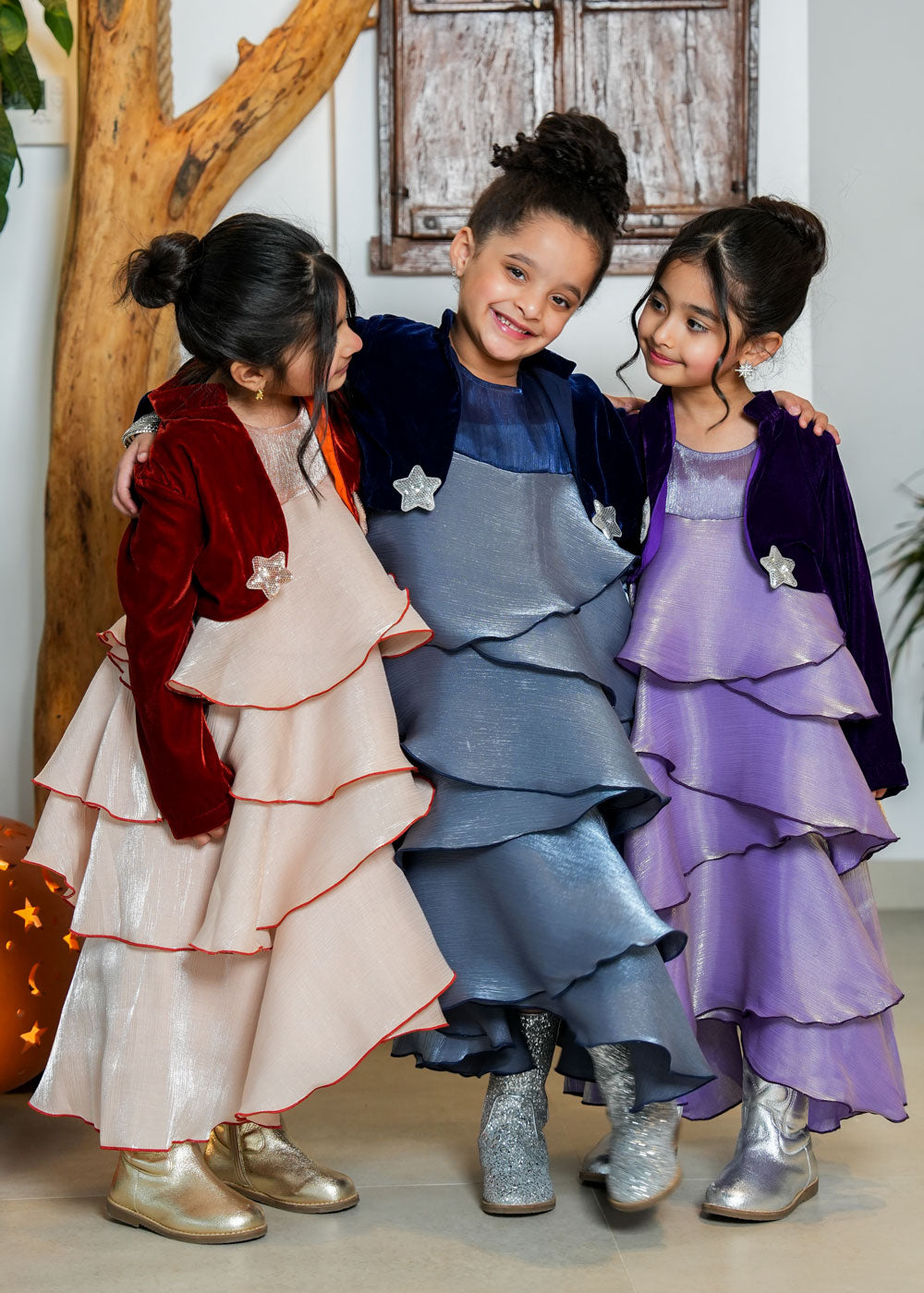 7995 Navy Daraa Set With Stars For Girls – Thoubi