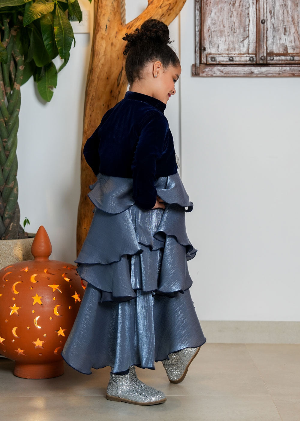 7995 Navy Daraa Set With Stars For Girls – Thoubi