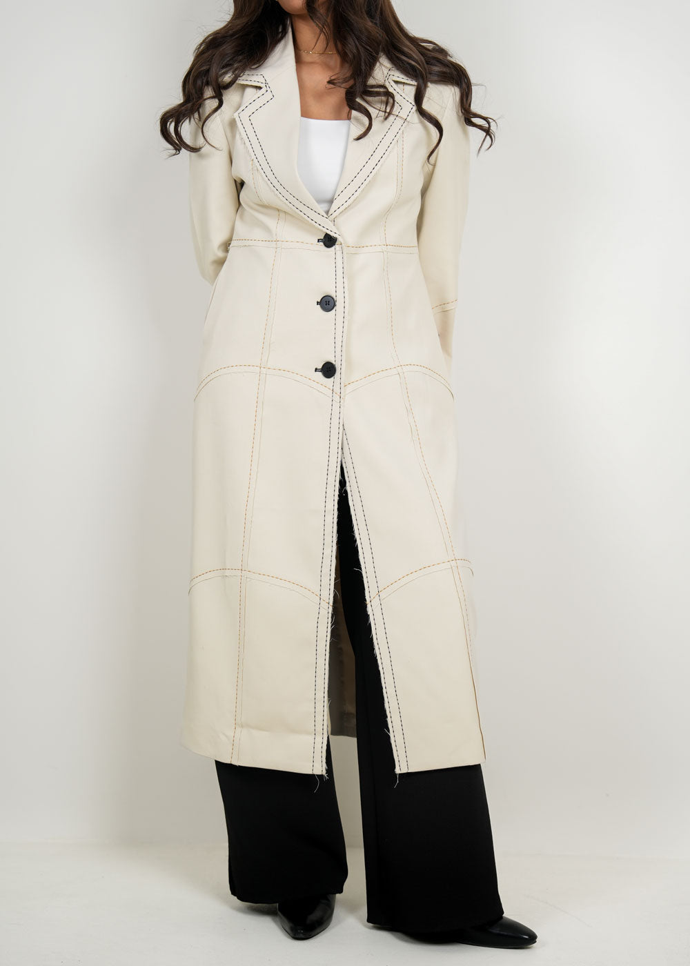 7945 Beige Coat For Women – Thoubi